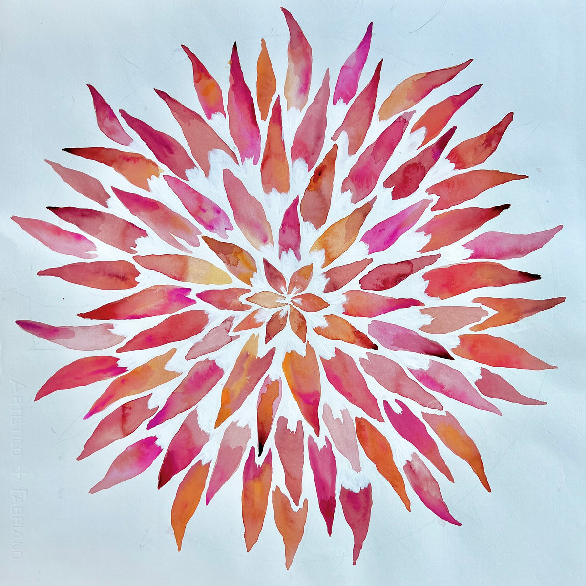 Dahlia Burst 22x22 – Judith Bigham